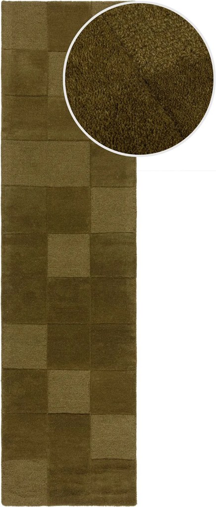 Flair Rugs, Běhoun Moderno Checkerboard Green, 60x230, zelená, chodba / předsíň