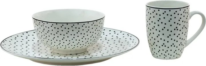 Porcelánová miska s černými puntíky Black Dot - Ø 14*7 cm