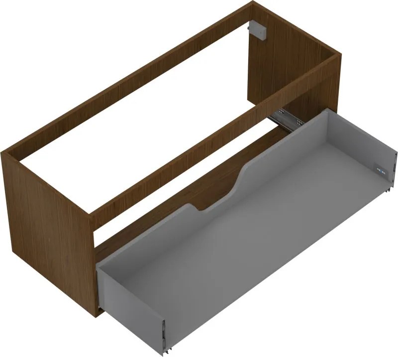 Mexen Box-A, závěsná skříňka 120 cm, 1 zásuvka, ořech, 91AX0-1200-470-1-86