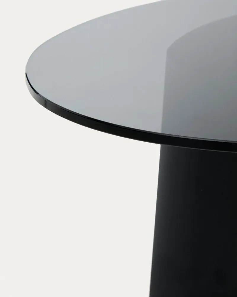 Černý konferenční stolek se skleněnou deskou 74x81,5 cm Olir – Kave Home