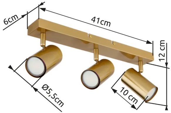 Globo 57911-3GO - Bodové svítidlo ROBBY 3xGU10/35W/230V zlatá