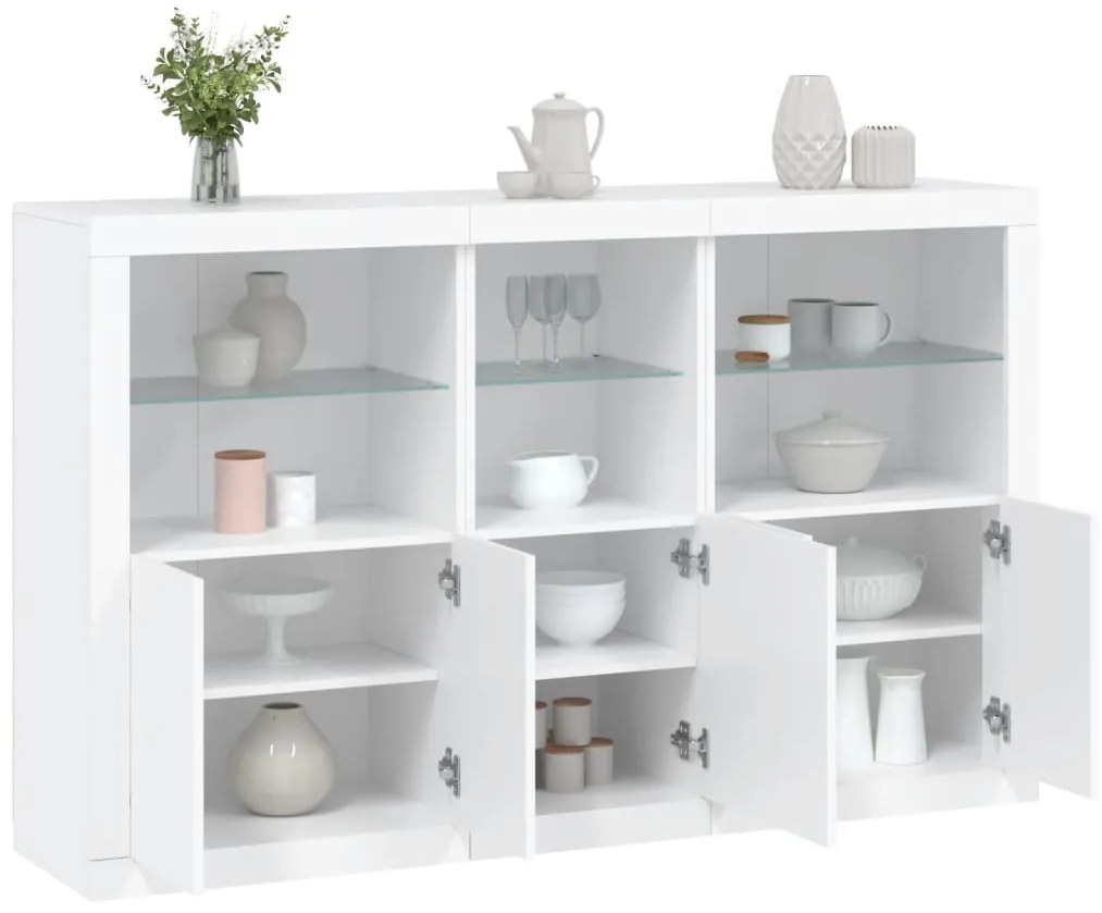 Příborník s LED osvětlením bílý 162 x 37 x 100 cm 3209142