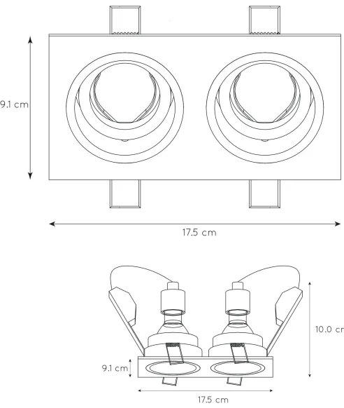 Lucide 22959/02/30 - Podhledové svítidlo EMBED 2xGU10/50W/230V černá