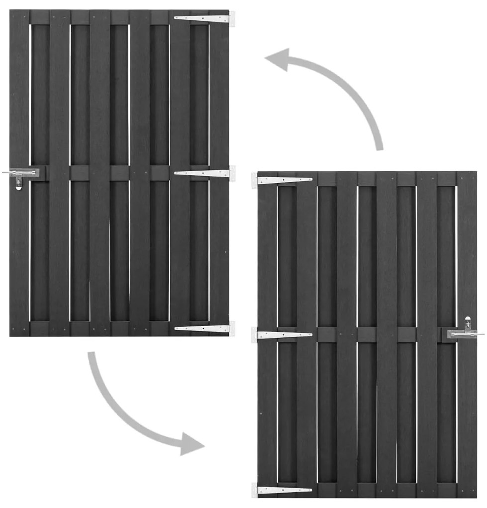 vidaXL Marketos Zahradní branka WPC 100 x 150 cm šedá