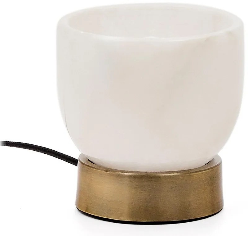 Krémová/v mosazné barvě stolní lampa (výška 17 cm) Shenli – Kave Home