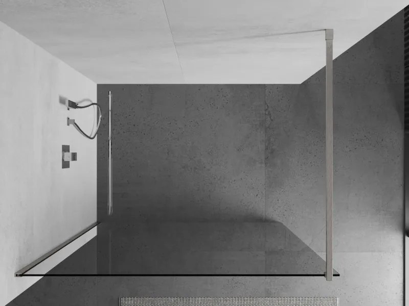 Mexen Kioto, sprchová zástěny typ Walk-In 70 x 200 cm, 8mm čiré sklo, ocelová, 800-070-101-97-00