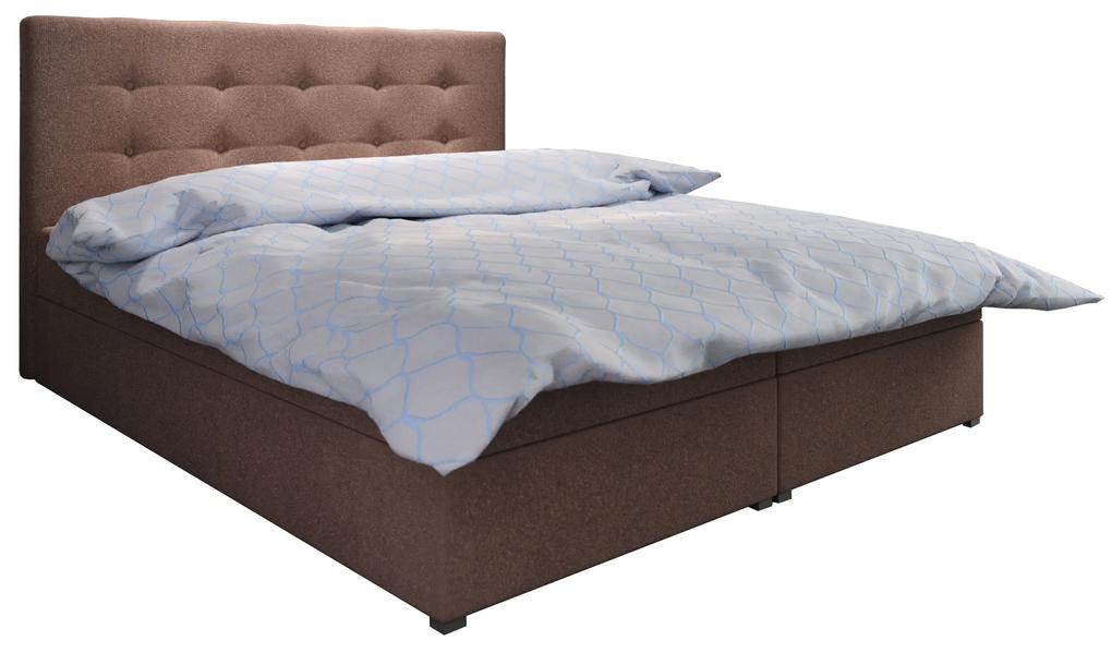 Manželská postel Boxspring 160 cm Fade 1 (tmavě hnědá) (s matrací a úložným prostorem). 1046483