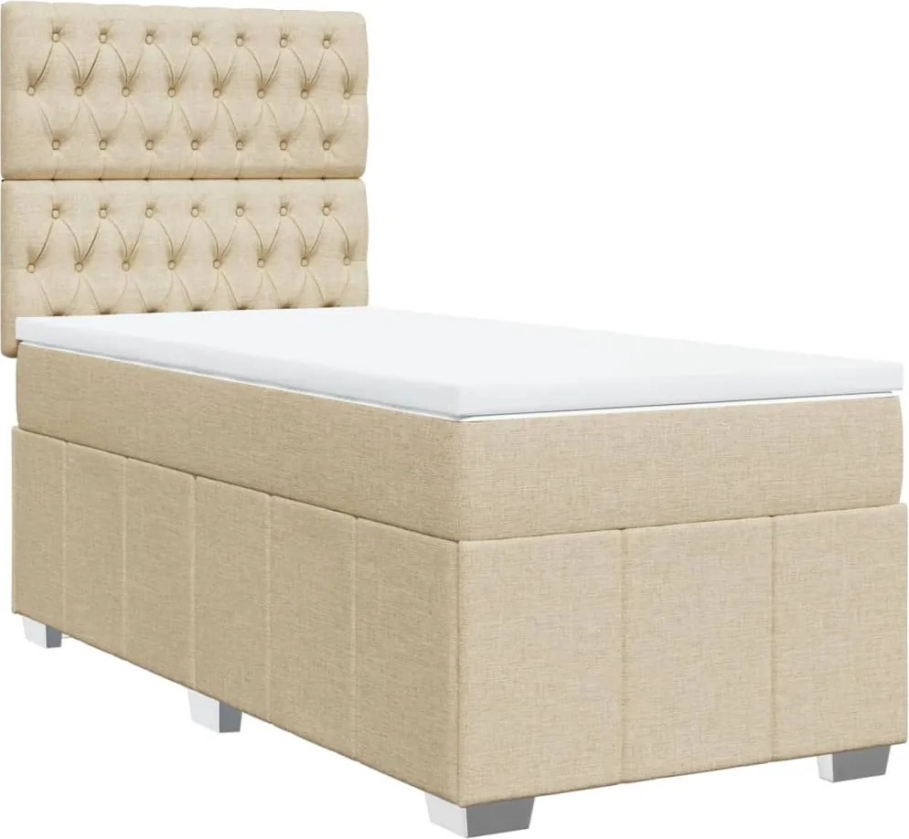 Box spring postel s matrací krémová 80 x 200 cm textil 3293807
