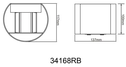 Globo 34168RB - LED Venkovní nástěnné svítidlo VERONIKA 2xLED/3W/230V IP44 černá