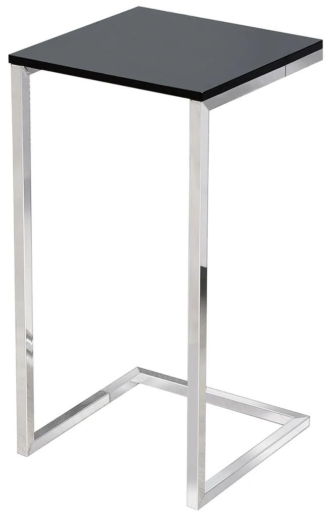 Odkládací stolek Cesiro, 60 cm, černá, stříbrná
