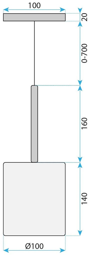 Toolight Závěsné skleněné osvětlení APP1699-1CP AMBER B