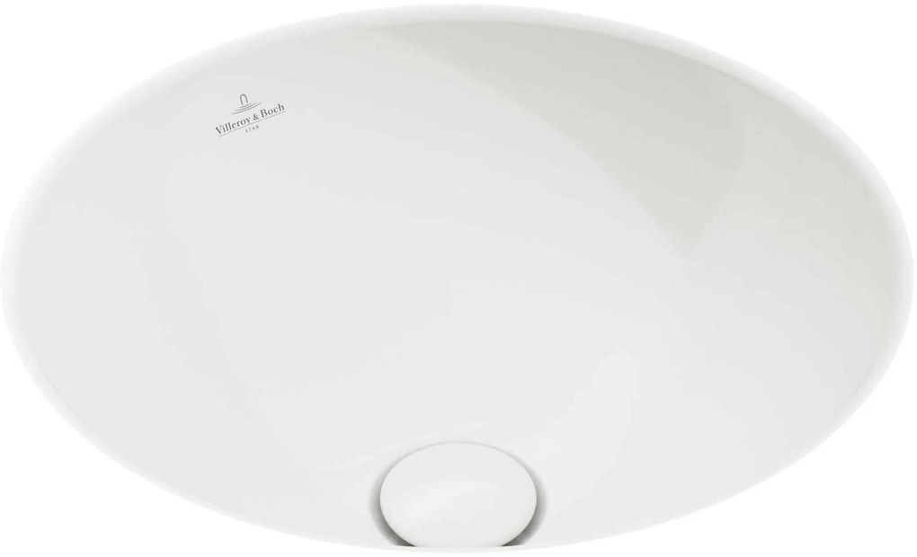 Villeroy & Boch Loop&Friends - Umyvadlo vestavné, průměr 38 cm, bez přepadu, CeramicPlus, alpská bílá 4A5201R1