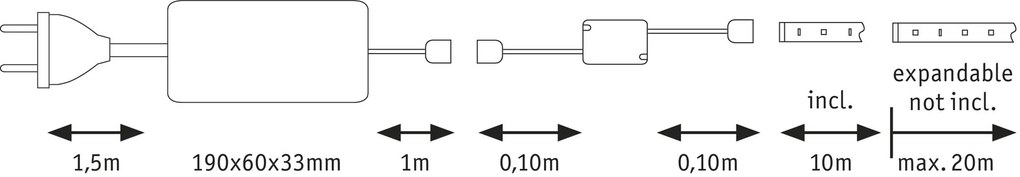 Paulmann 70907 MaxLED 500 bluetooth, LED pásek 50W 2700K včetně trafa, 10m