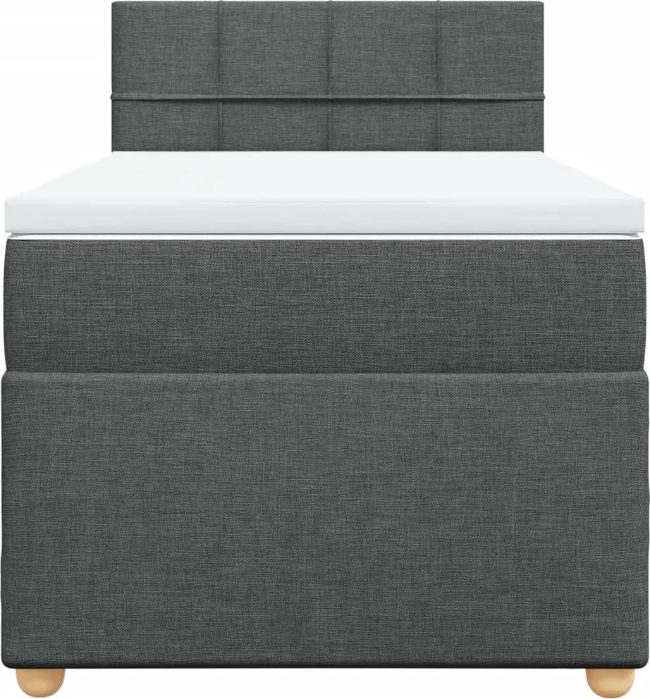 Box spring postel s matrací tmavě šedá 90x200 cm textil 3288864