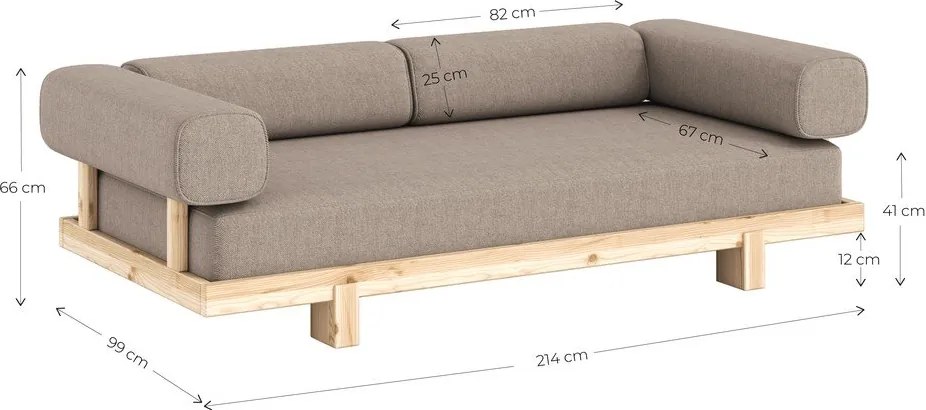Oranžová pohovka 214 cm Stay – Karup