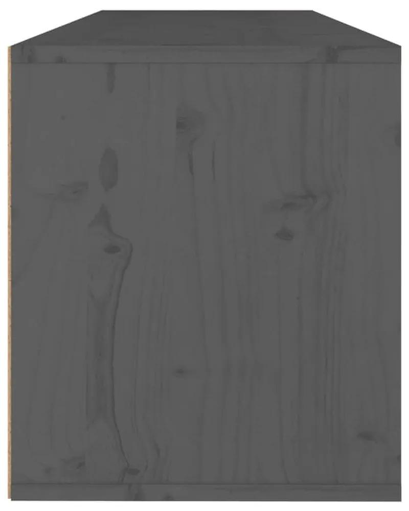Petromila Nástěnná skříňka šedá 100 x 30 x 35 cm masivní borové dřevo