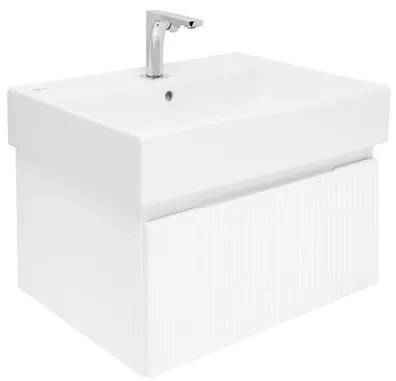 Koupelnová skříňka s baterií a umyvadlem SAT Evolution 1 58x30x44,8 cm bílá mat SATEVO60WMU2BA