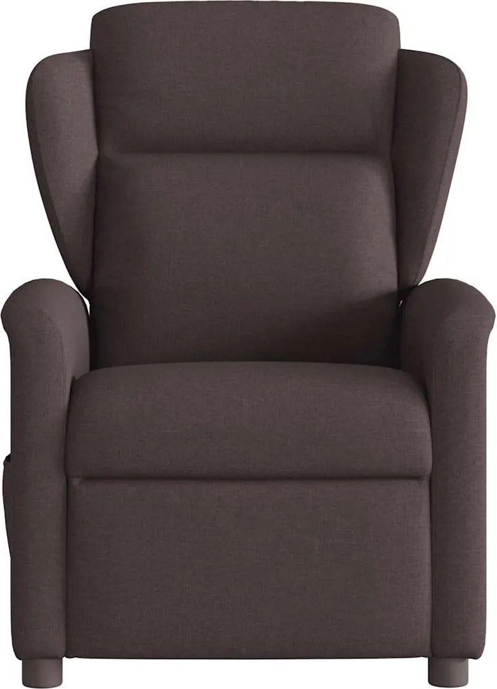 Elektrické polohovací křeslo tmavě hnědé textil 3303119