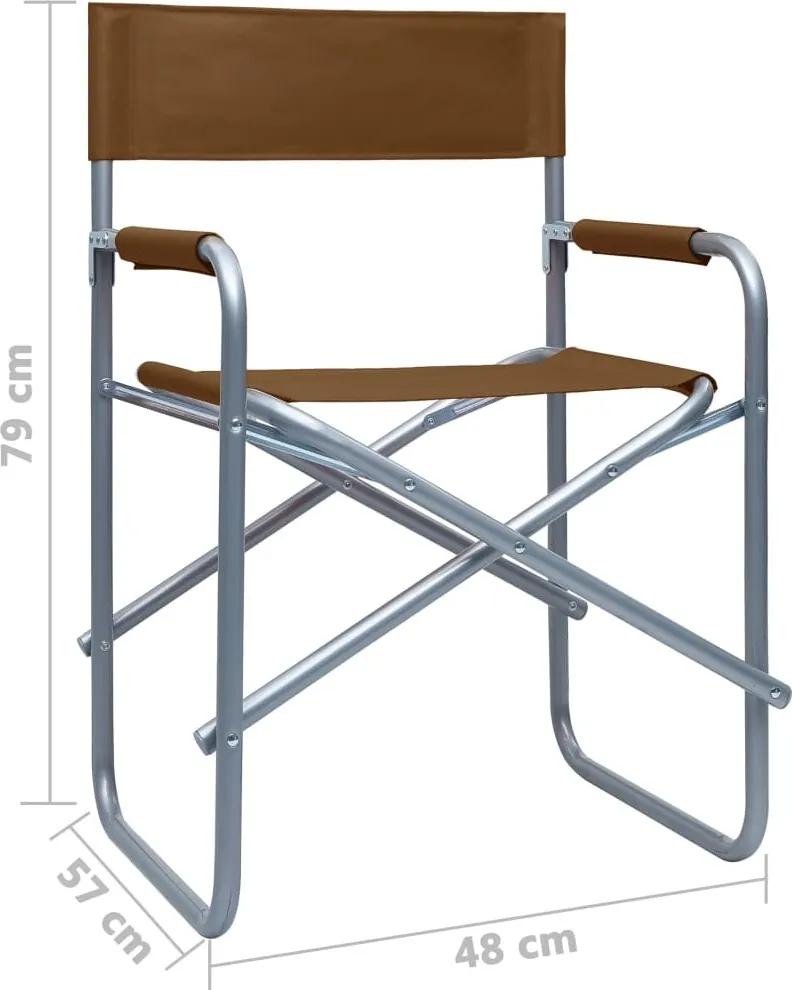 vidaXL Režisérské židle 2 ks ocel [47921] Barva: Hnědá