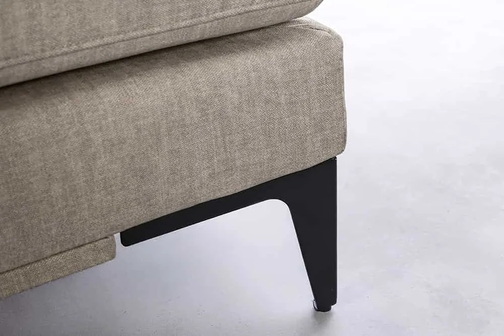 Designová rohová sedačka Sashanique 313 cm taupe samet - pravá