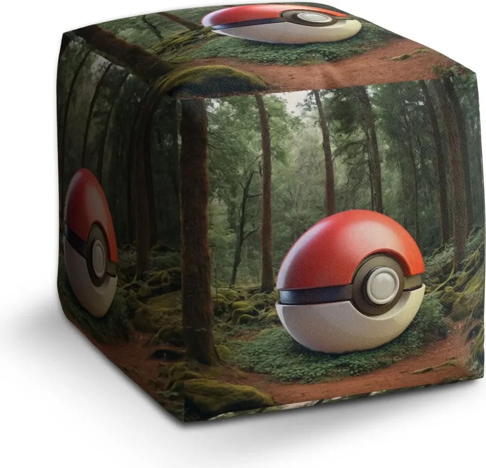 Sablio Taburet Cube Pokemon ball Les - 60x60x60 cm