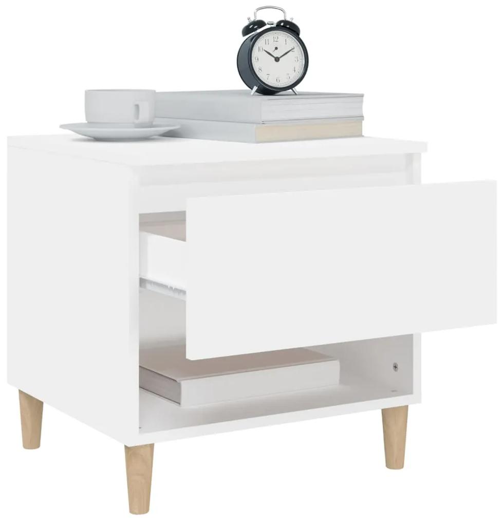 Noční stolek bílý 50 x 46 x 50 cm kompozitní dřevo - Default Title