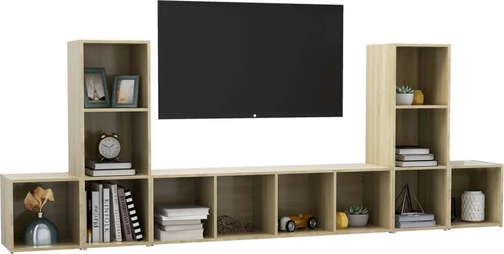 vidaXL 5dílný set TV skříněk kompozitní dřevo [3080002] Barva: dub sonoma