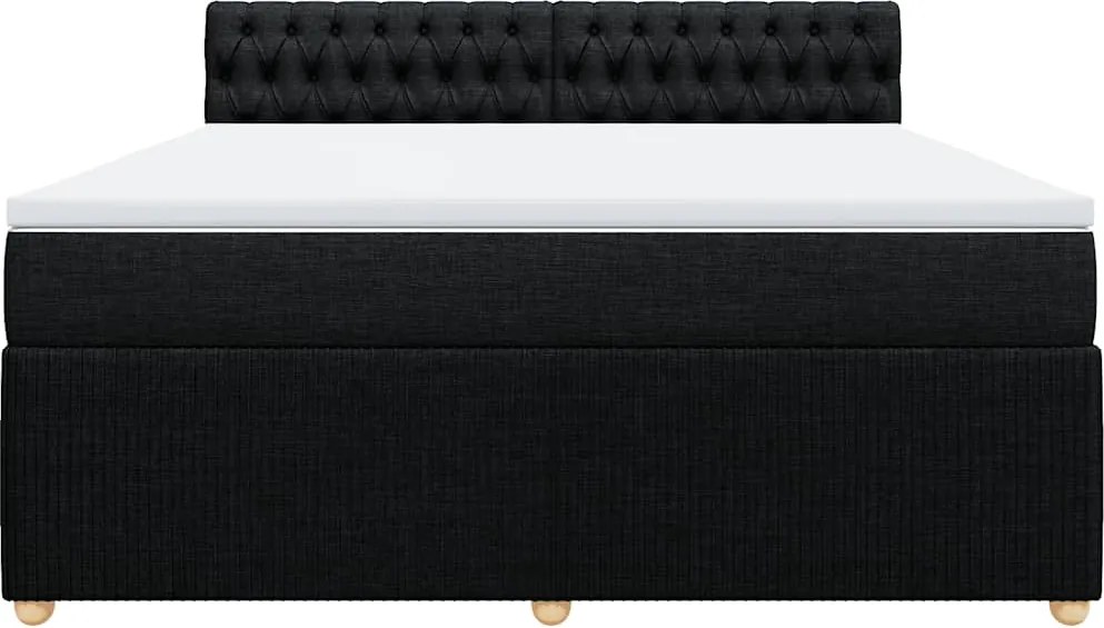 Box spring postel s matrací černá 180x200 cm textil 3287544
