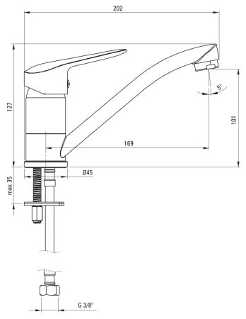 Deante BMO_026M - Umyvadlová baterie BORO 12,7 cm lesklý chrom
