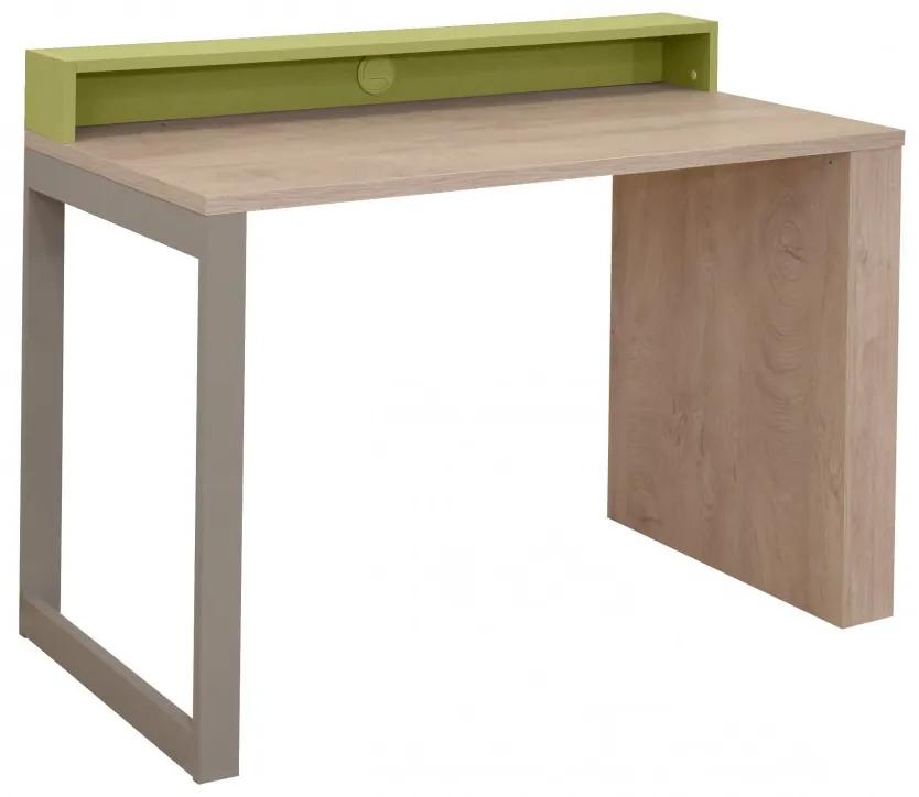 Dětský pracovní stůl Kinder - dub šedý/zelená