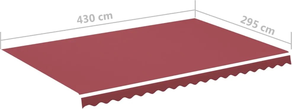 vidaXL Marketos Náhradní plachta na markýzu vínově červená 4,5 x 3 m