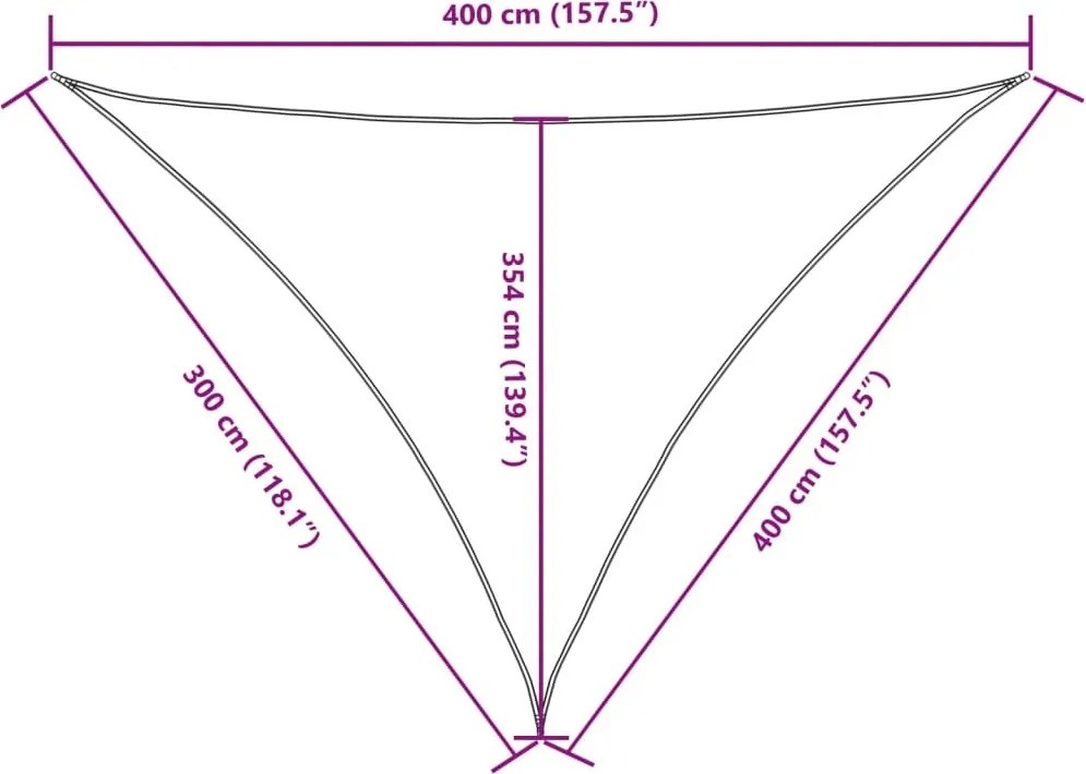 vidaXL Stínicí plachta oxfordská látka trojúhelníková 3x4x4 m [135119] Barva: Žlutá