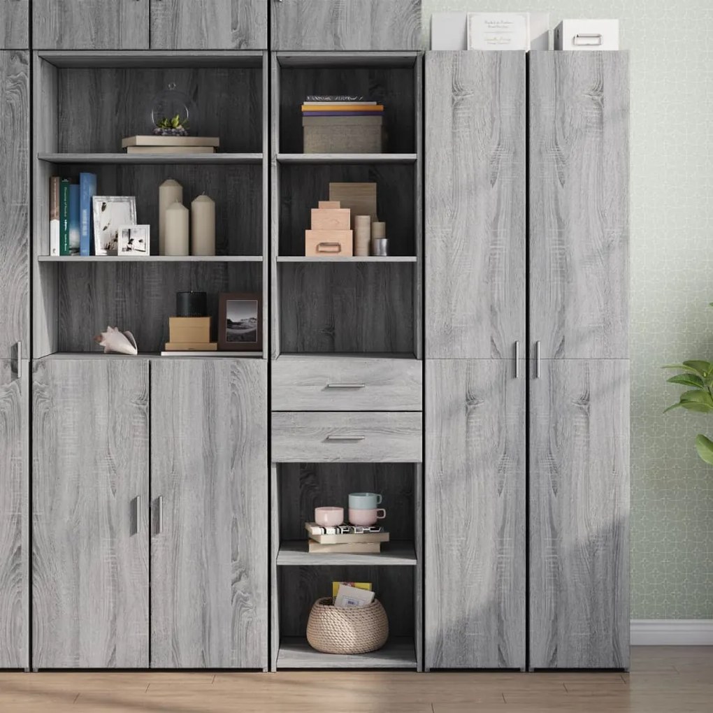 Skříň highboard šedá sonoma 45 x 42,5 x 185 cm kompozitní dřevo