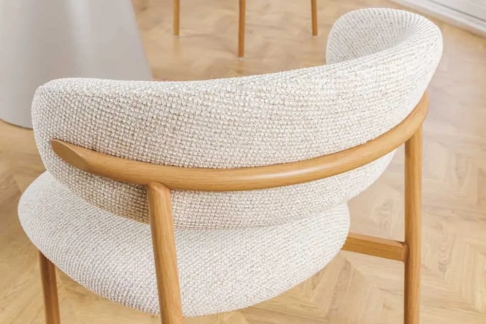 Designová jídelní židle Harding béžová / přírodní hnědá