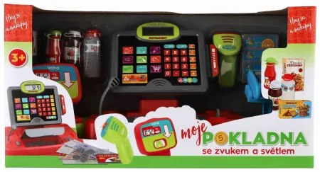 Teddies Dětská velká digitální pokladna s doplňky se zvukem a světlem