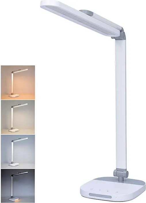 LED stolní lampička WO65 s nočním světýlkem, bílá