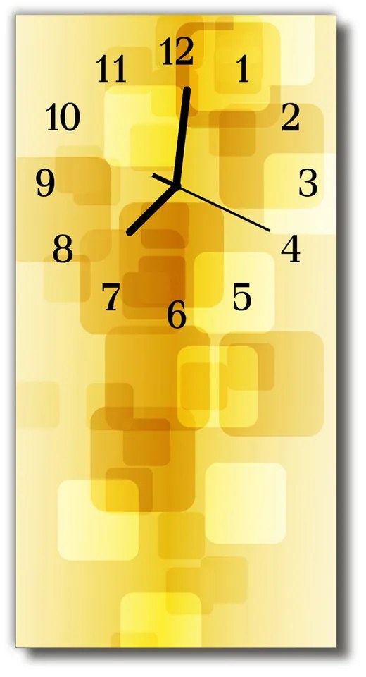 Skleněné hodiny vertikální Umění Zlaté žluté obdélníky