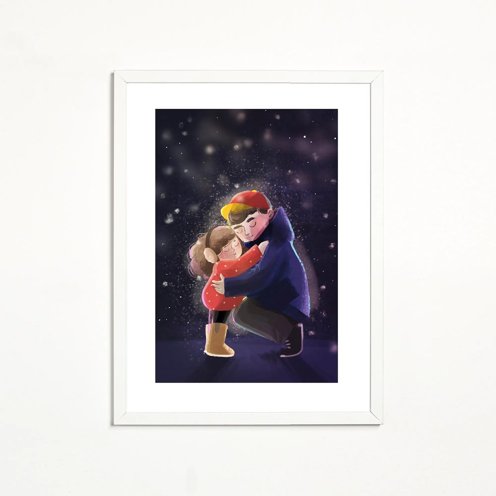 Lucie Sobelová Lucie Sobelova | Táta, dítě Rám: Dubový, Velikost: 30 x 20 cm