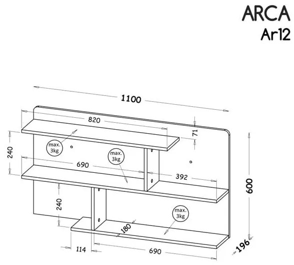 Dolmar Sestava Arca 3 Kombinace barev: Bílá