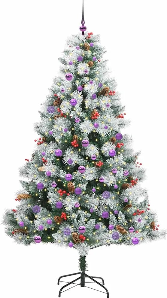 Umělý vánoční stromeček Zelená a bílá 210 cm PVC, kov a plast 3395194