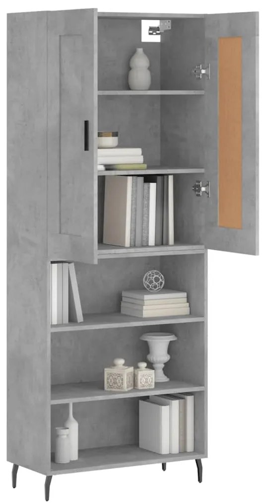 Skříň highboard betonově šedá 69,5x34x180 cm kompozitní dřevo,  3200085