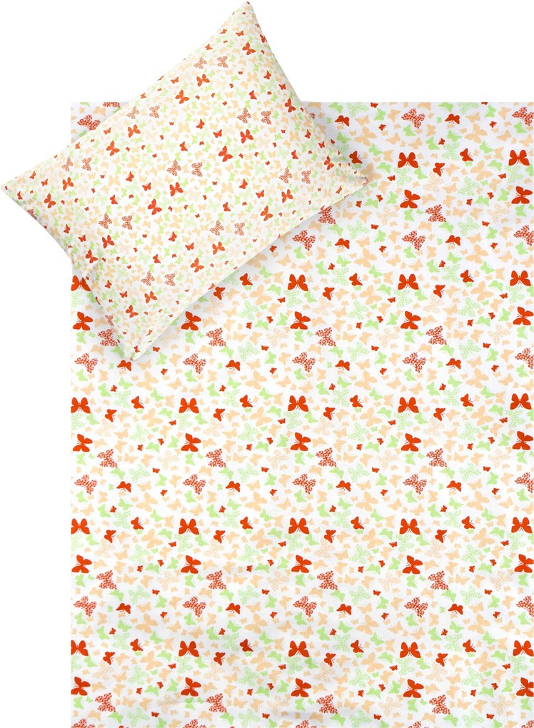 Bavlněné povlečení do postýlky Motýl zelené Velikost: 95 x 130 + 45 x 65