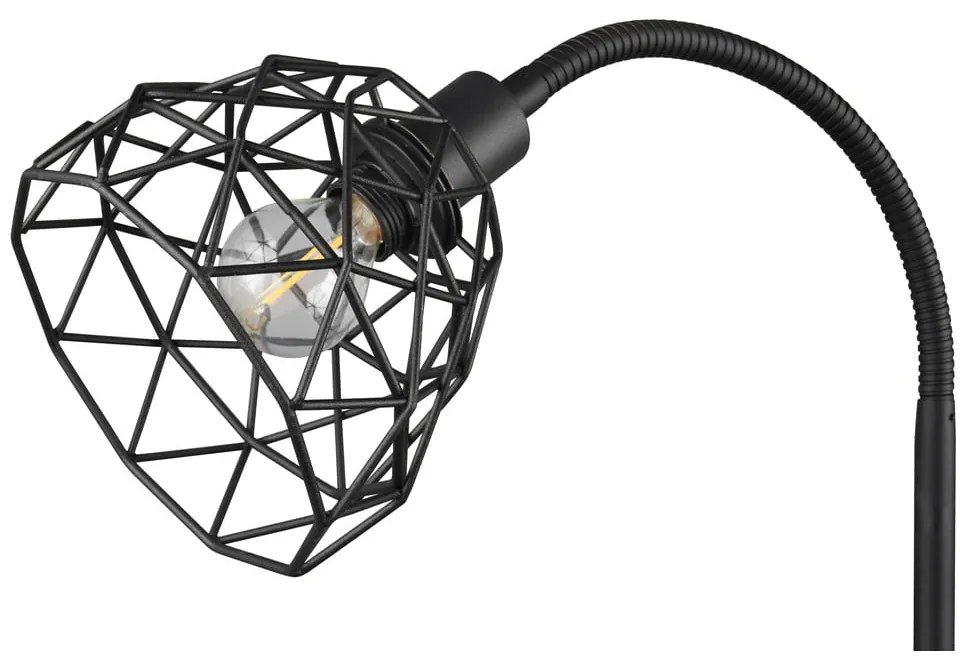 Černá stojací lampa s kovovým stínidlem (výška 180 cm) Haval – Reality