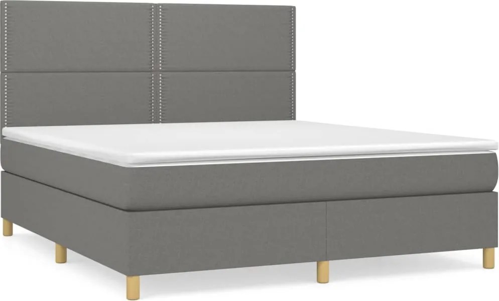 Box spring postel s matrací tmavě šedá 180x200 cm textil 3142274