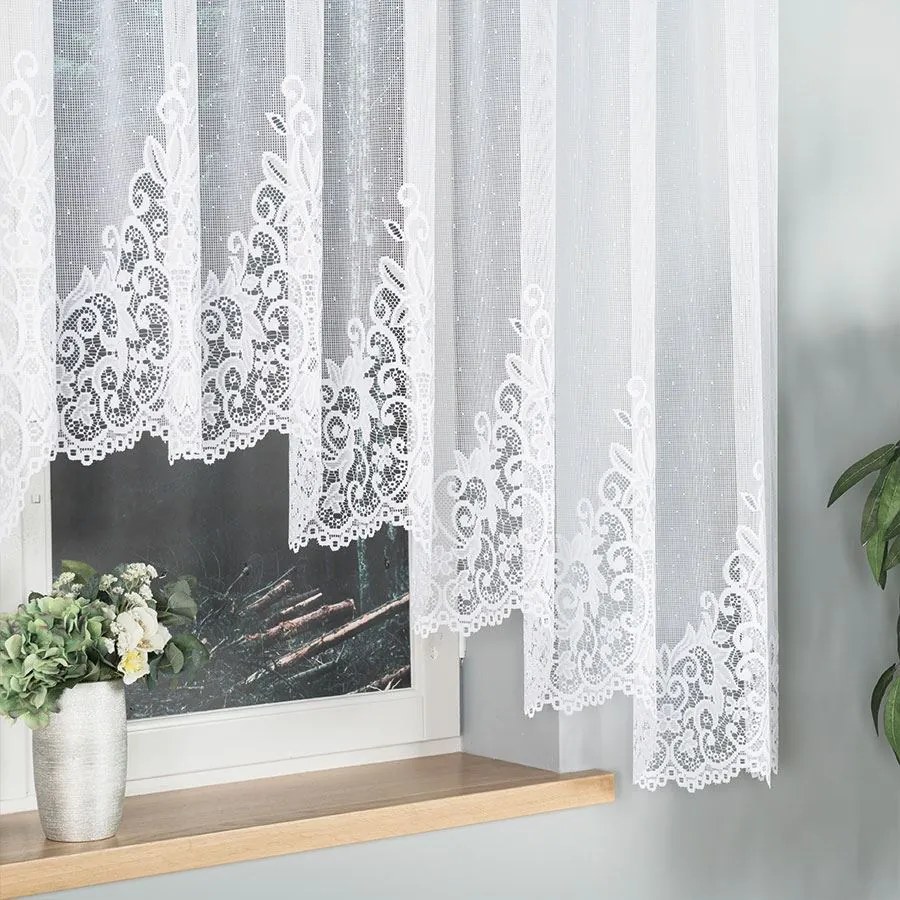 MARKIZETA BERENIKA Žakárový hotový závěs, šířka 400 x výška 160 cm, barva 001 bílá 004304/FBL/001/400160/1