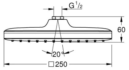 GROHE 26695000 - Hlavová sprcha VITALIO COMFORT 250 × 250 mm lesklý chrom