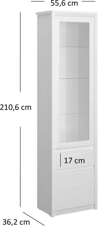 Vitrína 1d1w1s bílý Erden