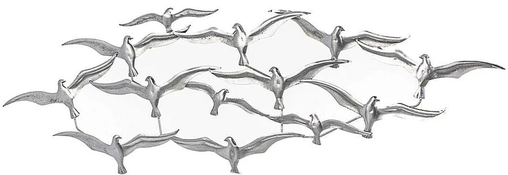 Velká nástěnná dekorace Silver Birds 163cm