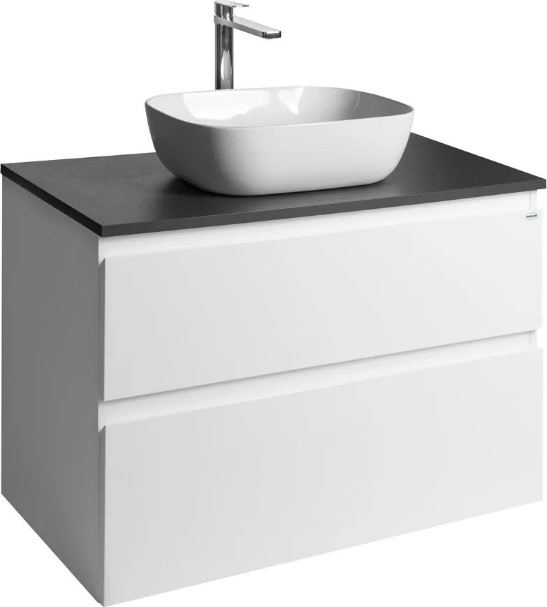 Aqualine Aqualine, ALTAIR skříňka s deskou 87,5 cm, bílá/antracit břidlice, AI290-03