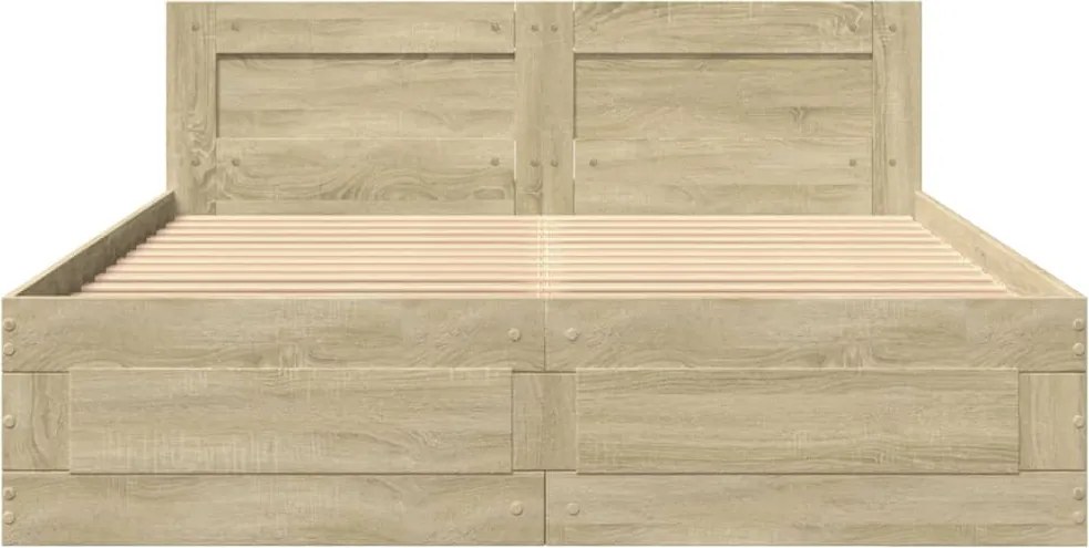 Rám postele s čelem dub sonoma 120 x 190 cm kompozitní dřevo 3295606